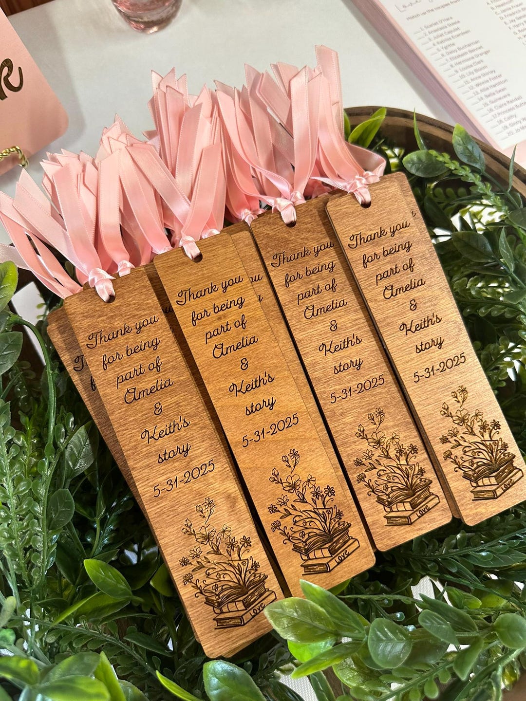 Personalized Wedding Favor Bookmarks, Book Theme Wedding, Bridal Shower ...