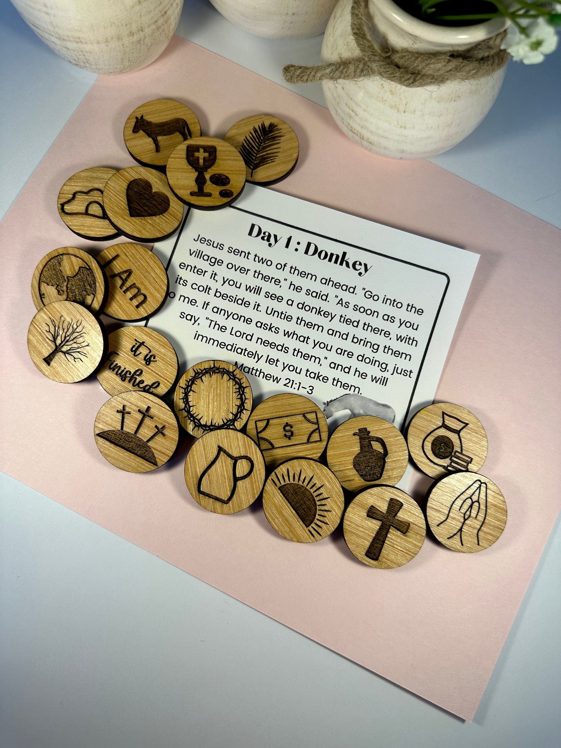 Easter Countdown Tokens and Scripture Cards, Kid Easter Activity, Easter Scripture, Easter Bible ...