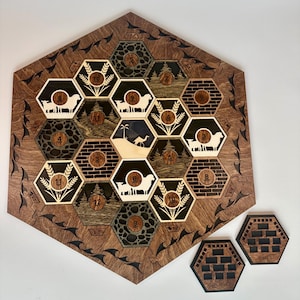 Wooden Game Board for Settlers Game, Black and Brown Theme ...