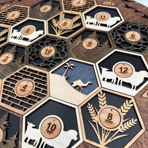 Wooden Game Board for Settlers Game, Black and Brown Theme ...