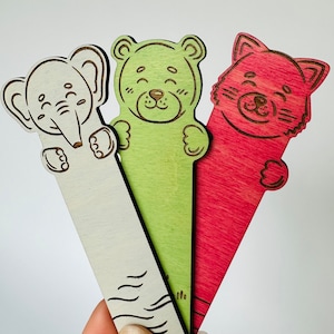 Children Animal Bookmarks, Colorful Fun Bookmarks, Kid Wooden Bookmarks ...