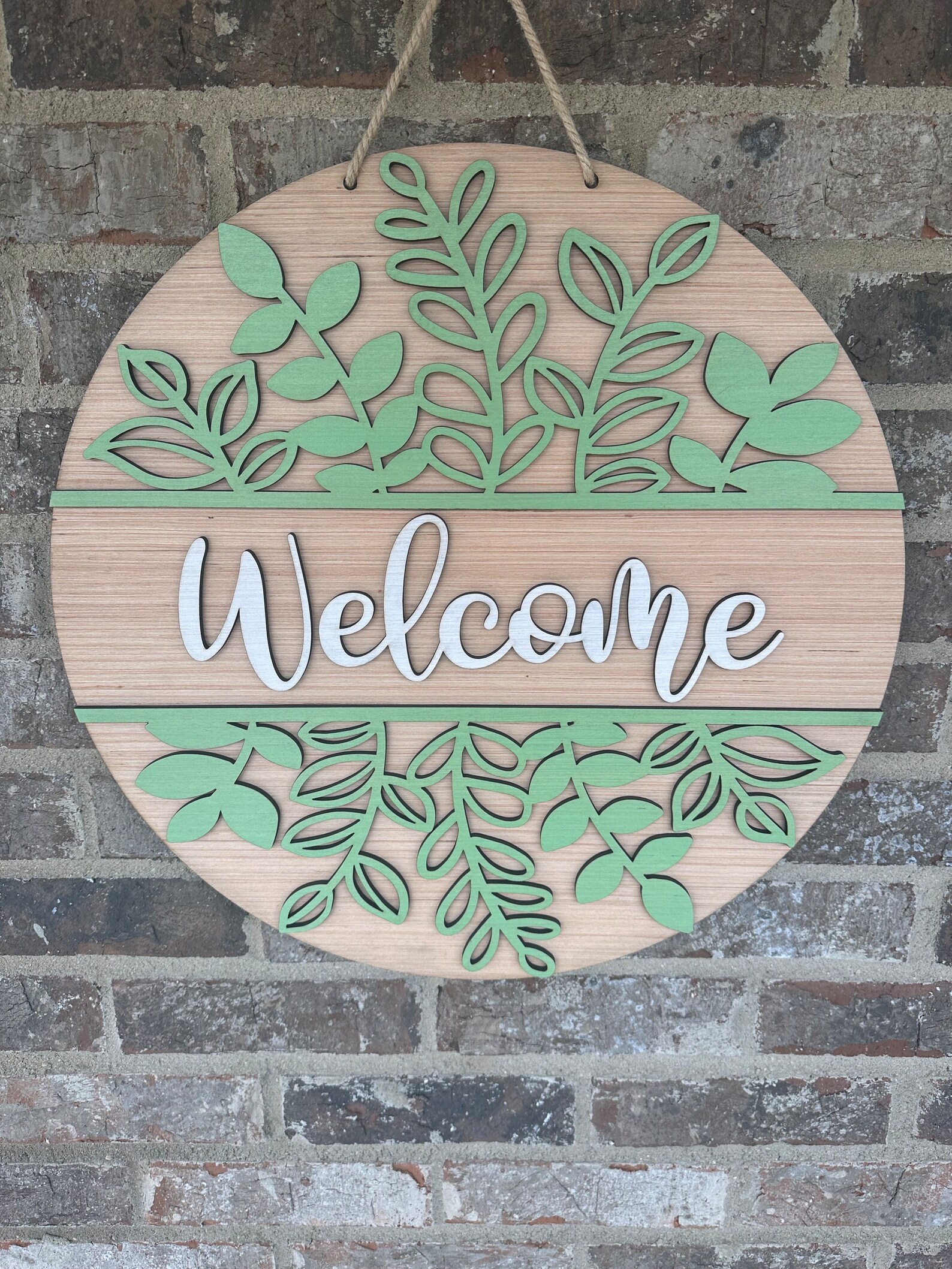 Spring Welcome Door Hanger, Spring Greenery Welcome Sign, Floral Décor ...