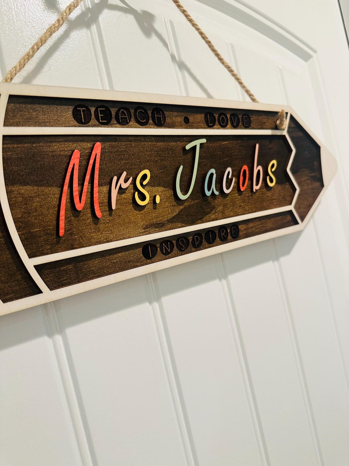 Personalized Teacher Sign, Teacher Name Door Hanger, Teacher Gift ...