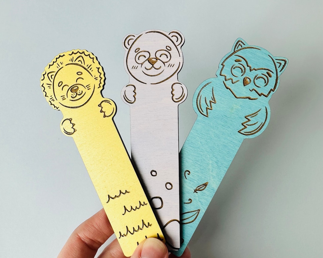 Children Animal Bookmarks, Colorful Fun Bookmarks, Kid Wooden Bookmarks ...
