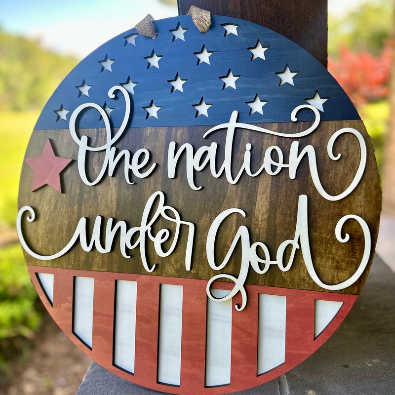 One Nation Under God Sign - Etsy