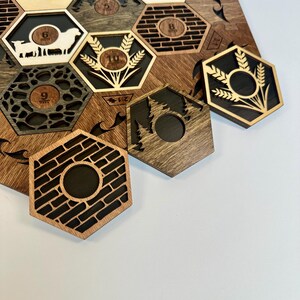 Wooden Game Board for Settlers Game, Black and Brown Theme ...