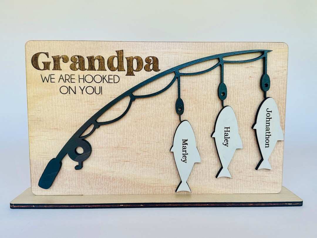 Hooked on Dad, Father’s Day Gift, Personalized, Gift for Grandpa ...