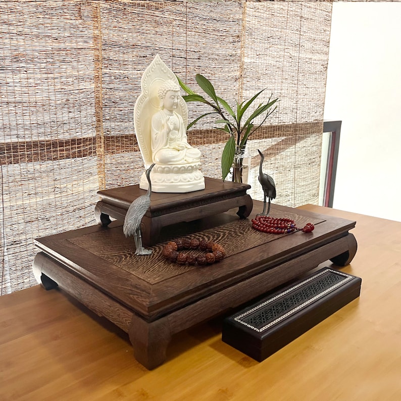 Meditation Table Table Top Altar Hand Carved Solid Wood - Etsy