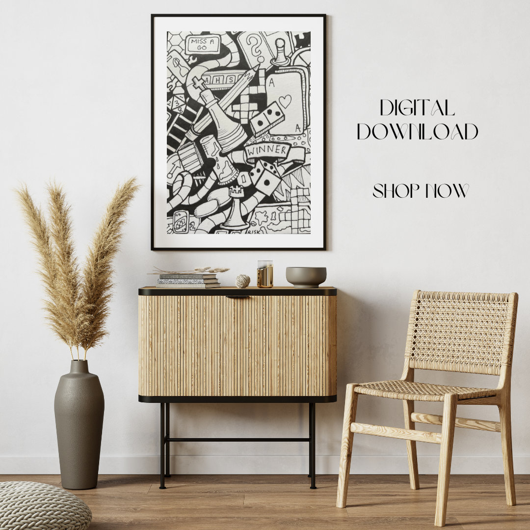 PRINTABLE Board Game Poster | Board Game Downloadable Prints | Board ...