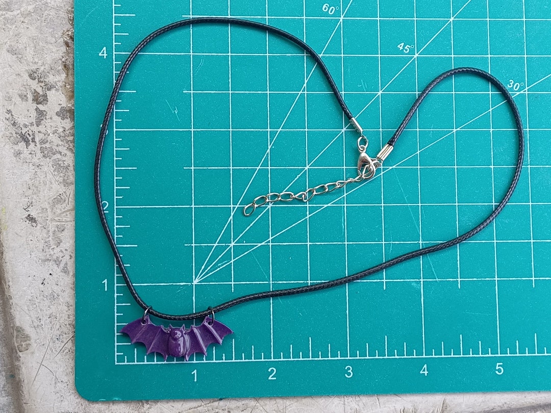 Bat Necklace Homemade Resin Bat Pendant Charm UV Active Charm 18 ...