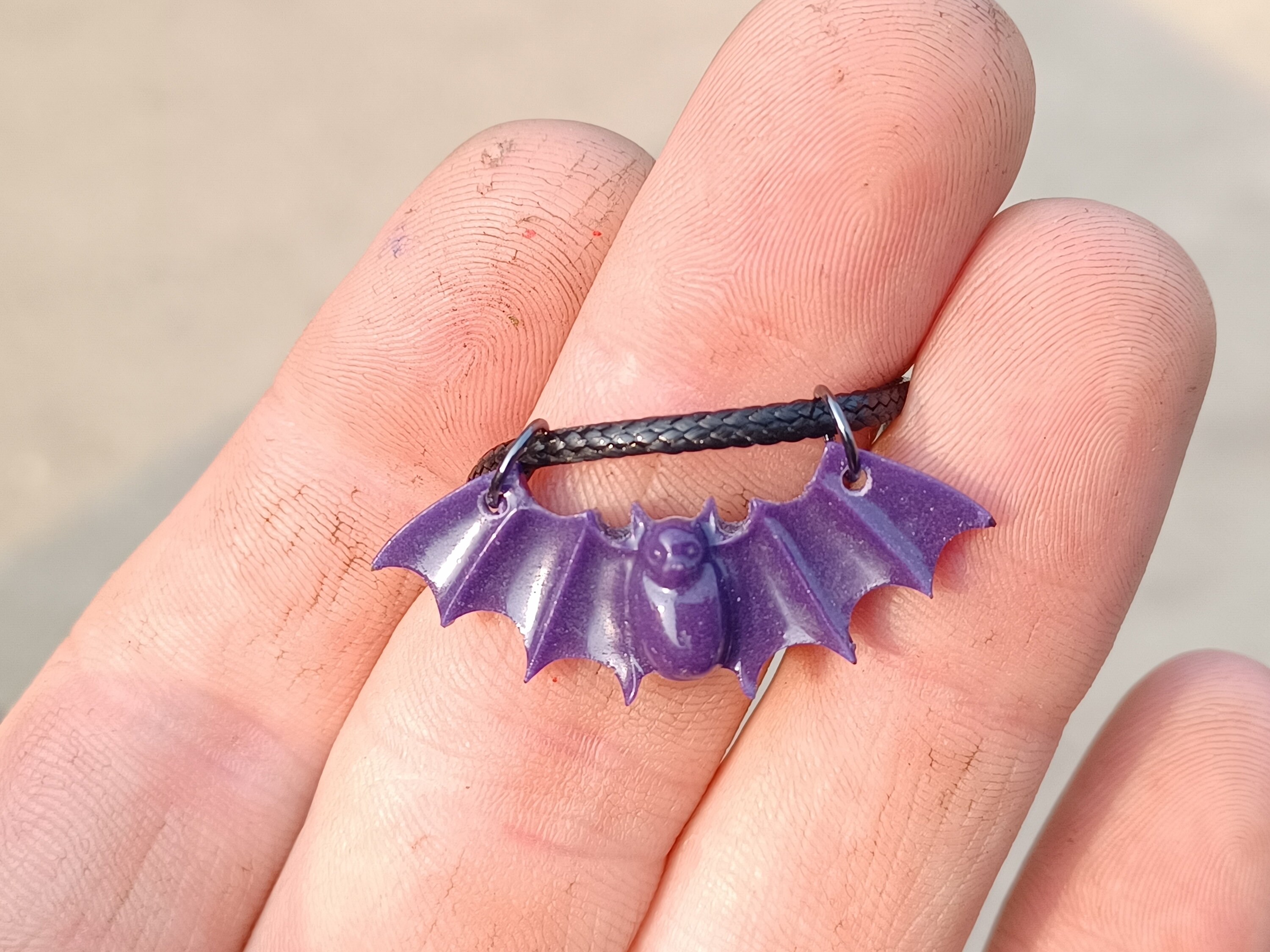 Bat Necklace Homemade Resin Bat Pendant Charm UV Active Charm 18 ...