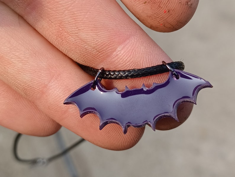 Bat Necklace Homemade Resin Bat Pendant Charm UV Active Charm 18 ...