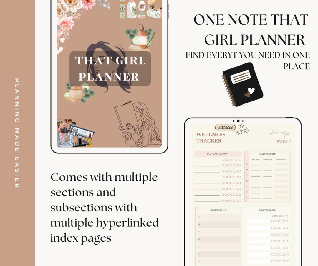 Aesthetic One Note Planner, Goodnotes, Samsung Notes, ADHD Planner ...