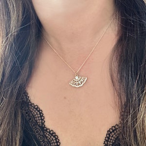 Art Deco Gold Fan Necklace, Vintage Fan Earrings, Boho Bridal Wedding ...