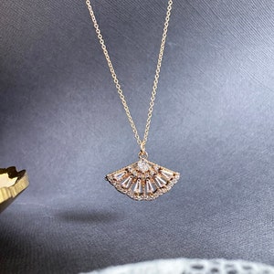 Art Deco Gold Fan Necklace, Vintage Fan Earrings, Boho Bridal Wedding ...