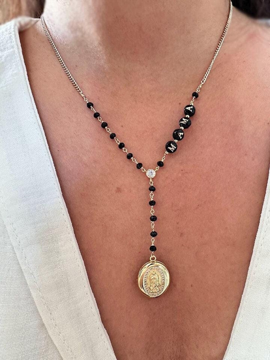 Virgin Mary Locket, Religious Jewelry, Gift for Mom, Personalized ...