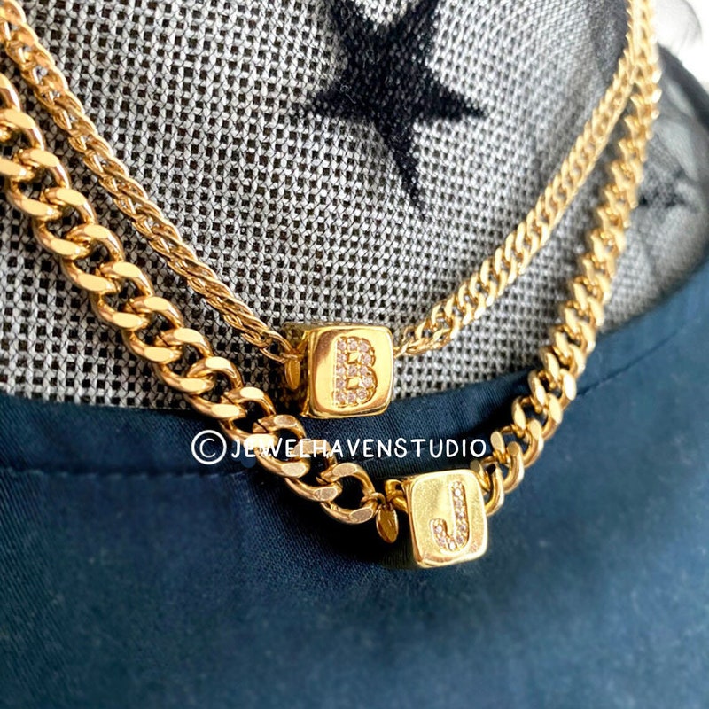 Gold Cube Necklace - Etsy