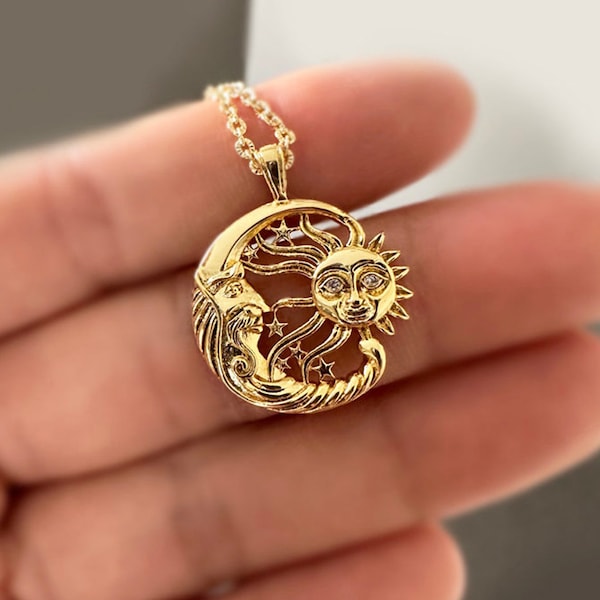 Sun and Moon Charm - Etsy