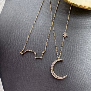 Zodiac Sign Necklace, Horoscope Sign Necklace Silver, Constellation ...