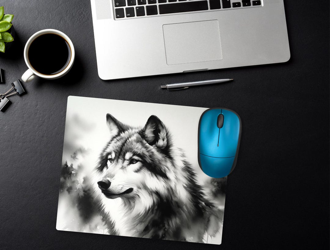 Wolf Art Mousepad, Wolf Mouse Pad, Wildlife Mousepad, Animal Art Mouse ...