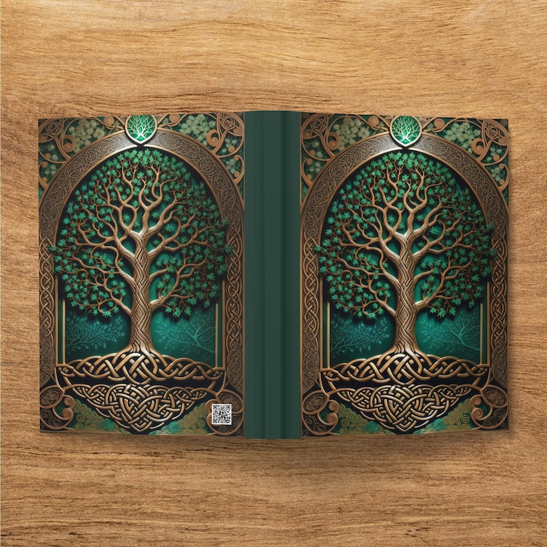 Tree of Life Journal, Embossed Leather Notebook, Aged Paper, Celtic ...