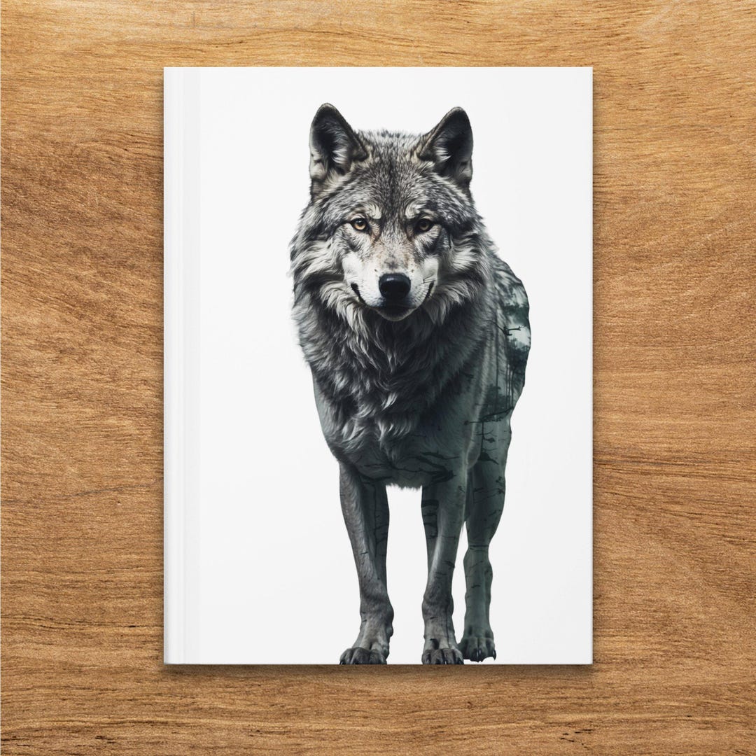 Wolf Themed Journal, Artistic Wolf Notebook, Wildlife Illustration ...
