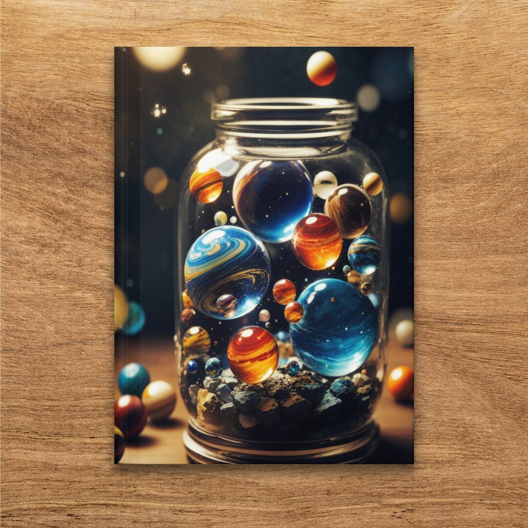 Handmade Marbled Glass Marble Jar Design Journal, Artistic Notebook ...