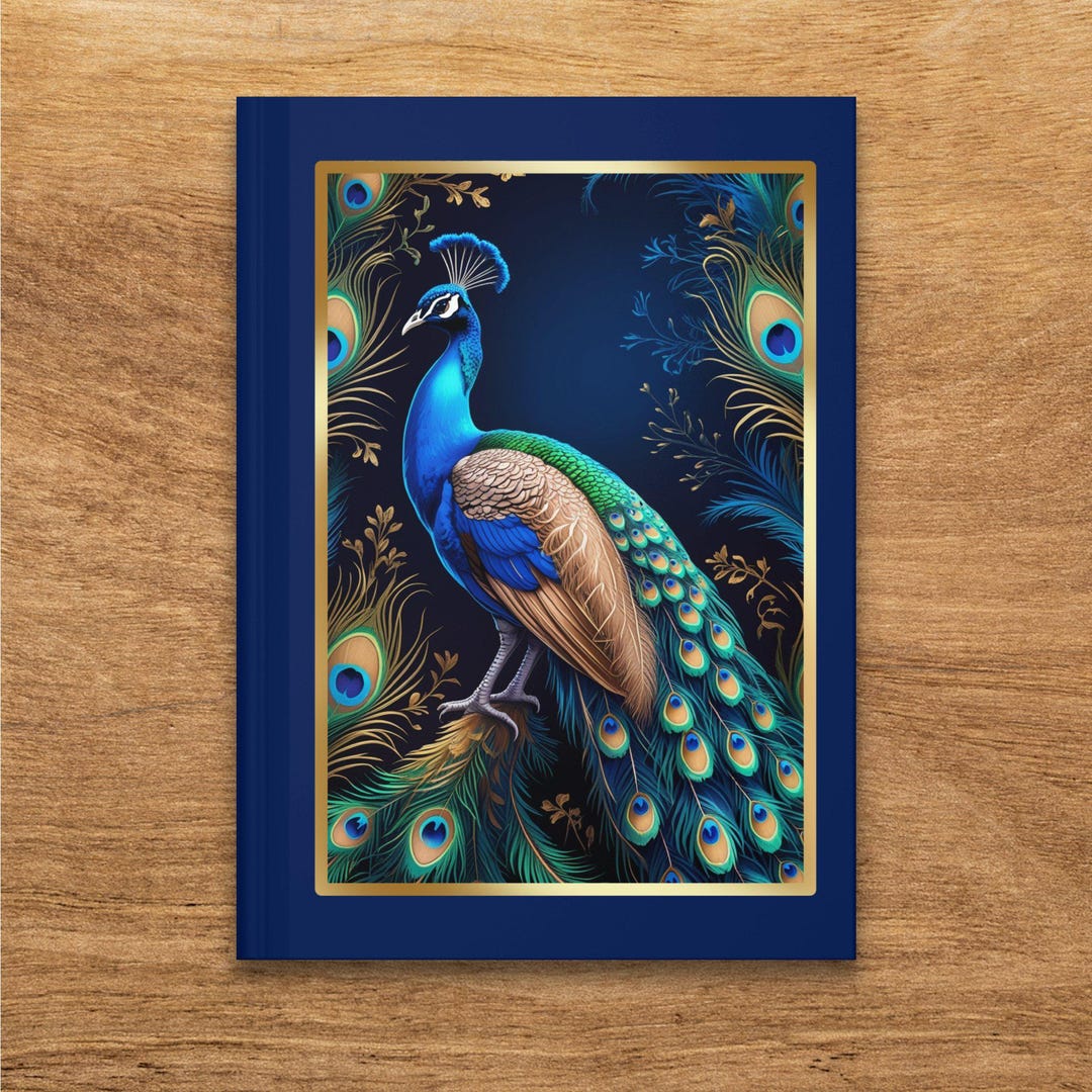 Peacock Art Notebook, Vibrant Journal With Peacock Design, Colorful ...