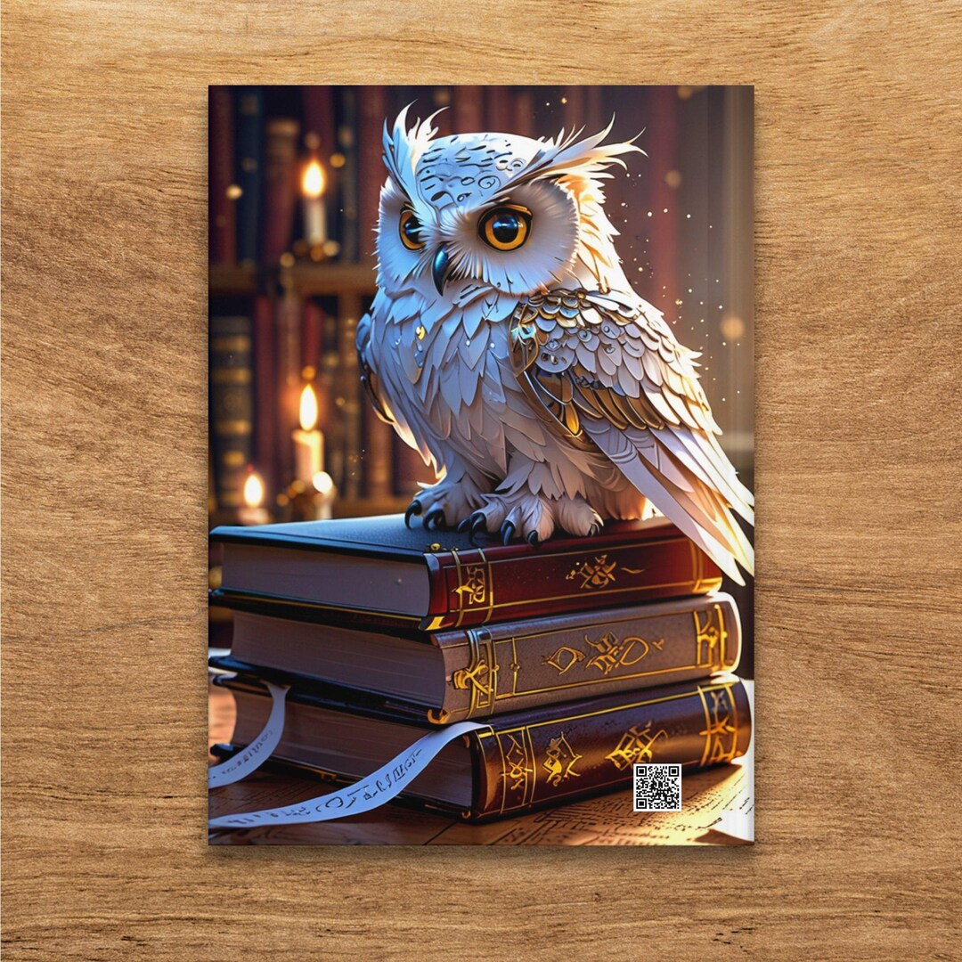 Owl Journal Bookends Drawing Book Art Gift for Writers and Readers ...