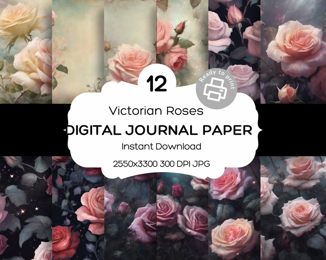 Victorian Roses Bundle Journal Digital Paper Wallpaper Junk Journal ...