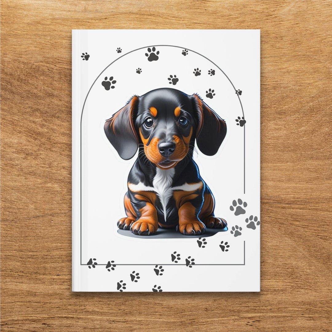 Cute Dachshund Dog Journal Planner Notebook Cute Puppy Gift Ideal for ...