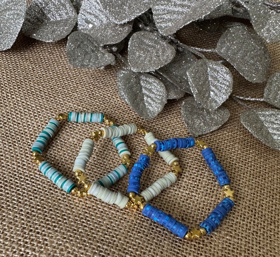 Multi Color Clay Beads Bracelet, Bead Bracelet, 6MM Flat Clay Beads ...