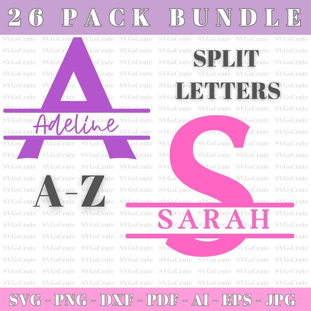 Split Monogram Alphabet SVG, DXF, PNG, Split Monogram Frame Alphabet ...