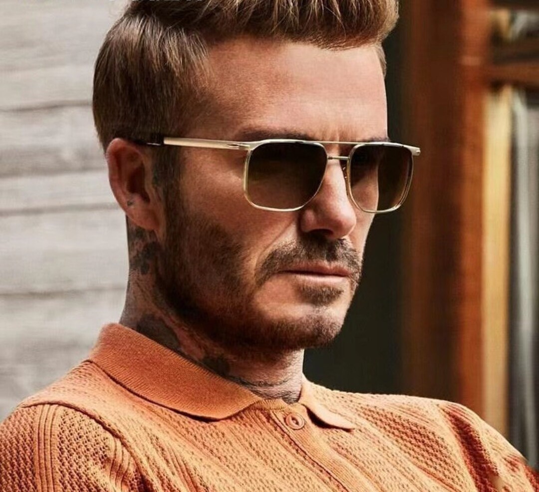 David Beckham Gold Frame Square Sunglasses Cool Popular - Etsy