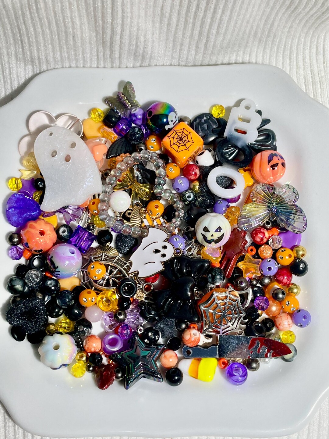 Halloween Bead Soup | Spooky Beads for Jewelry Making - Etsy