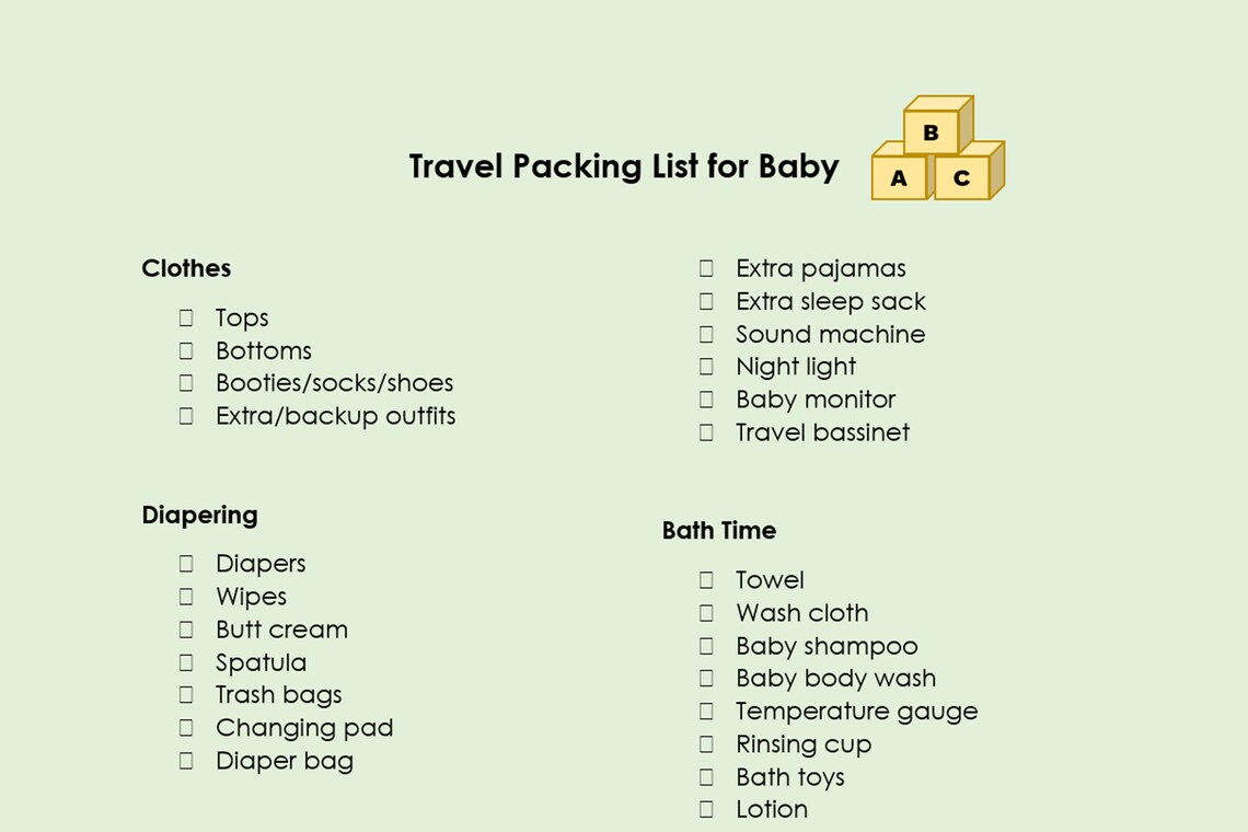 Travel Packing List for Baby - Etsy