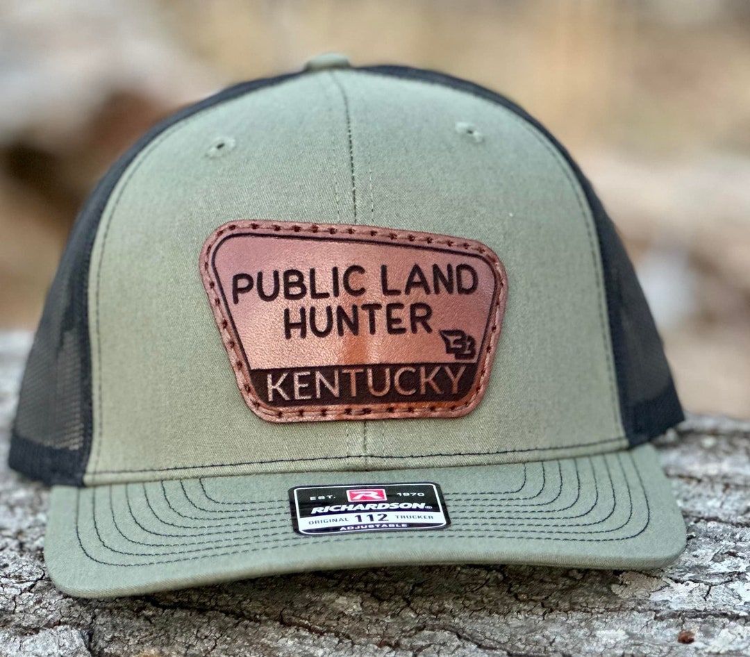 Public Land Hunter SEWN LEATHER PATCH | Customizable State | Sewn on ...