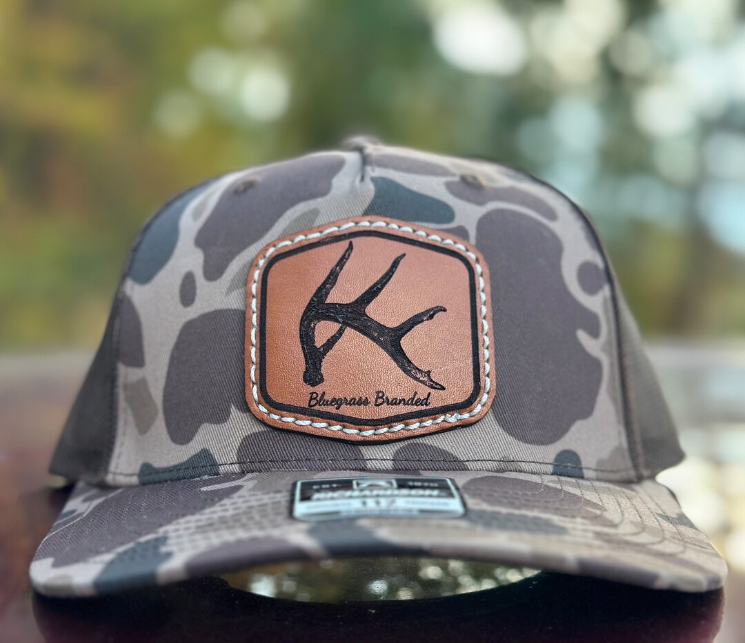 Deer Antler/shed Leather Patch Hat With Bluegrass Branded Logo ...