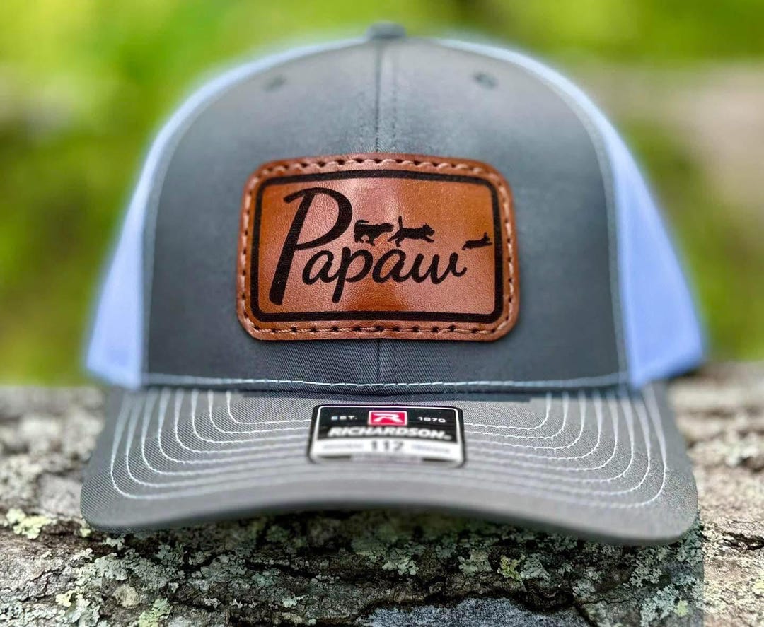 Papaw Rabbit Hunter SEWN LEATHER PATCH Richardson 112 Hat | Public Land ...