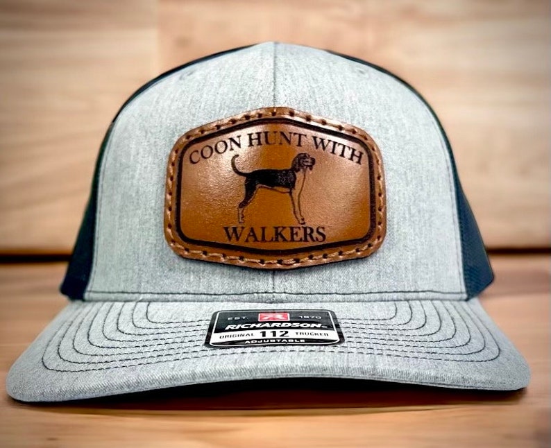 Retro Coon Hunting Coon Hunt With Walkers SEWN ON Leather Patch Hat ...
