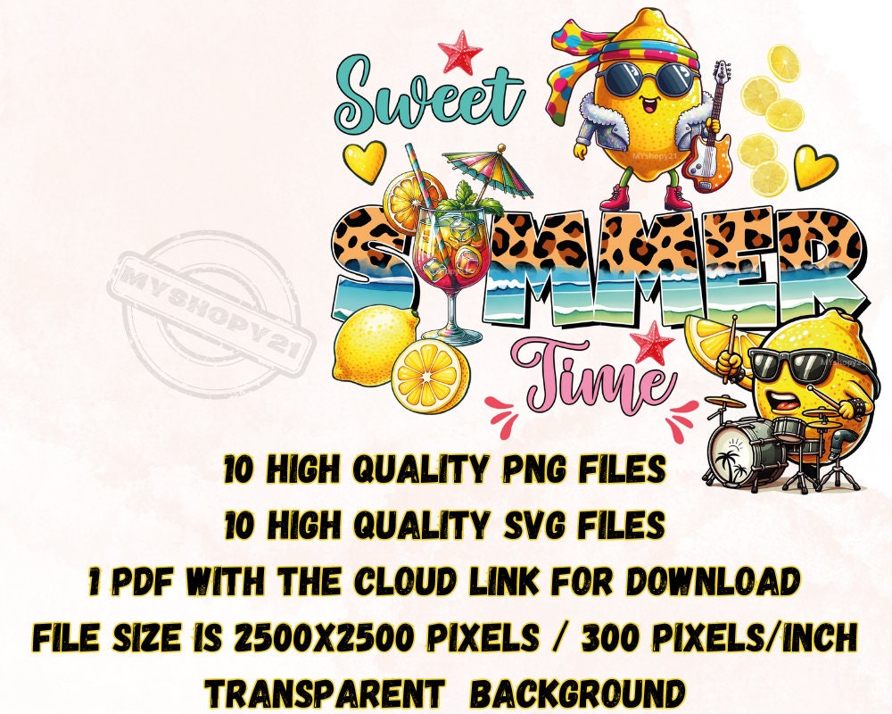 Funny Fruit Clipart Bundle, Tropical Drinks Png, Summer 2025 Svg, Hello ...