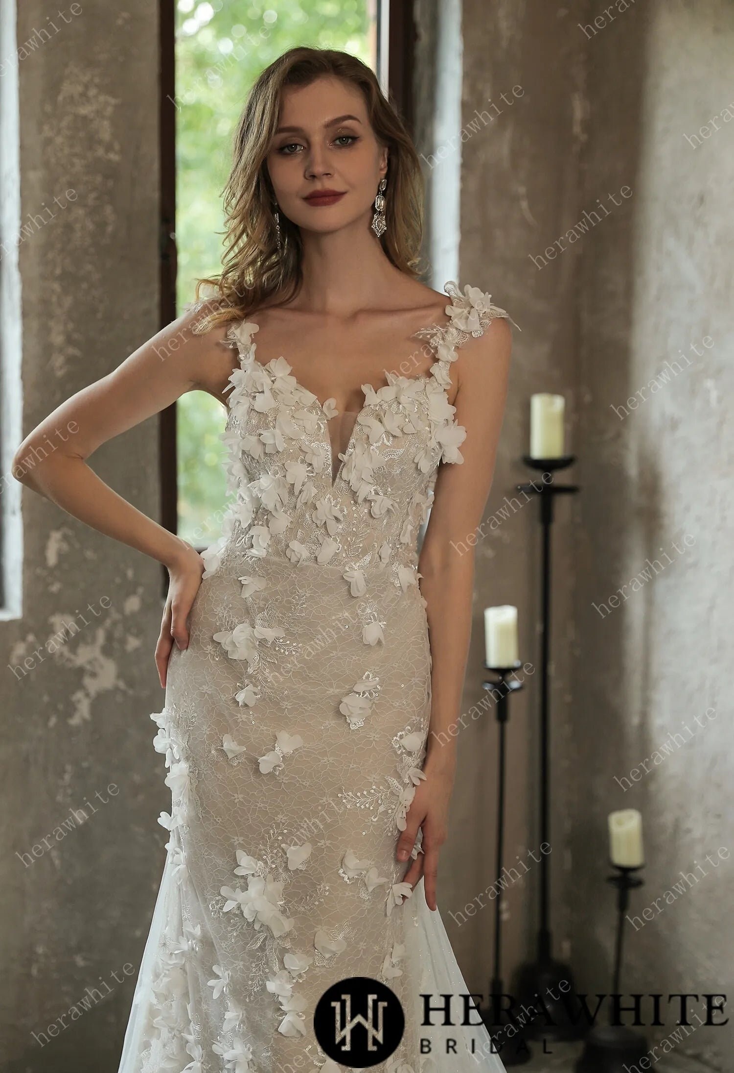 Stunning 3D Petal Lace Wedding Dress and Sparkle Tulle - Etsy