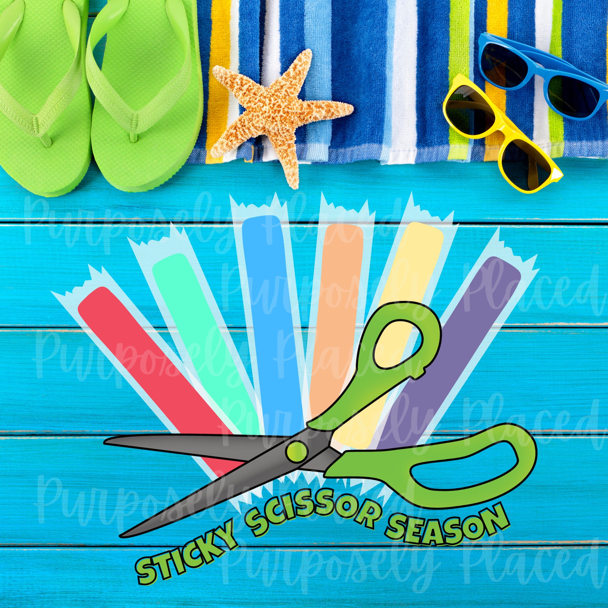 Sticky Scissor Season Png, Popsicle Png Summer Png, Trending Summer Png ...