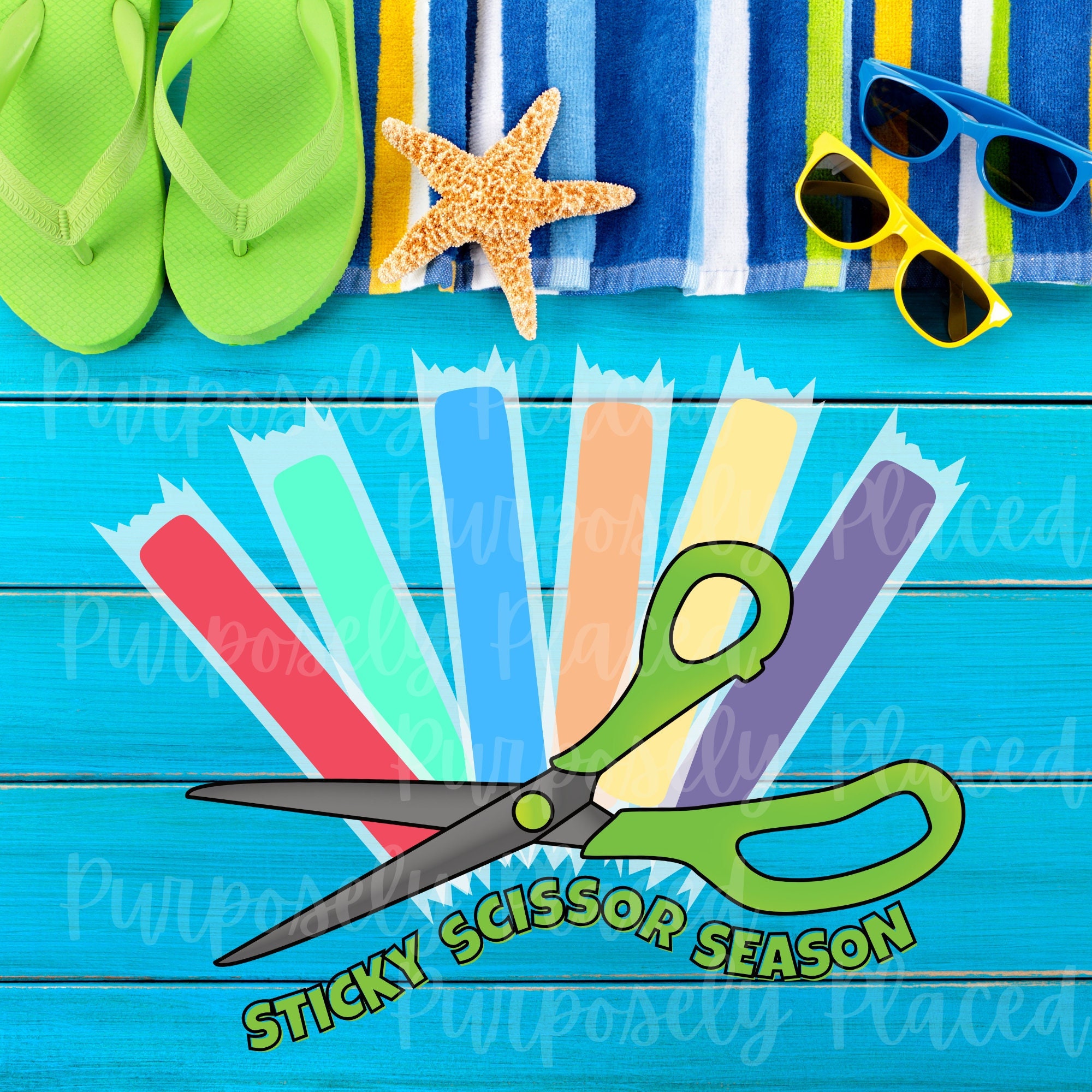 Sticky Scissor Season Png, Popsicle Png Summer Png, Trending Summer Png ...