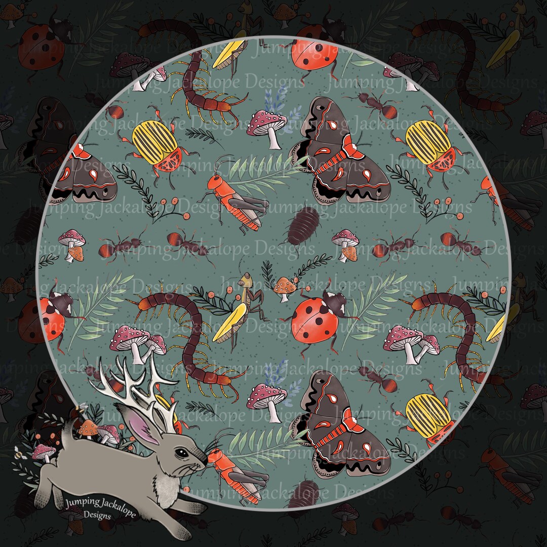 Summer Hand Drawn Bugs Seamless File Design for Boys, Bugs With Spy ...