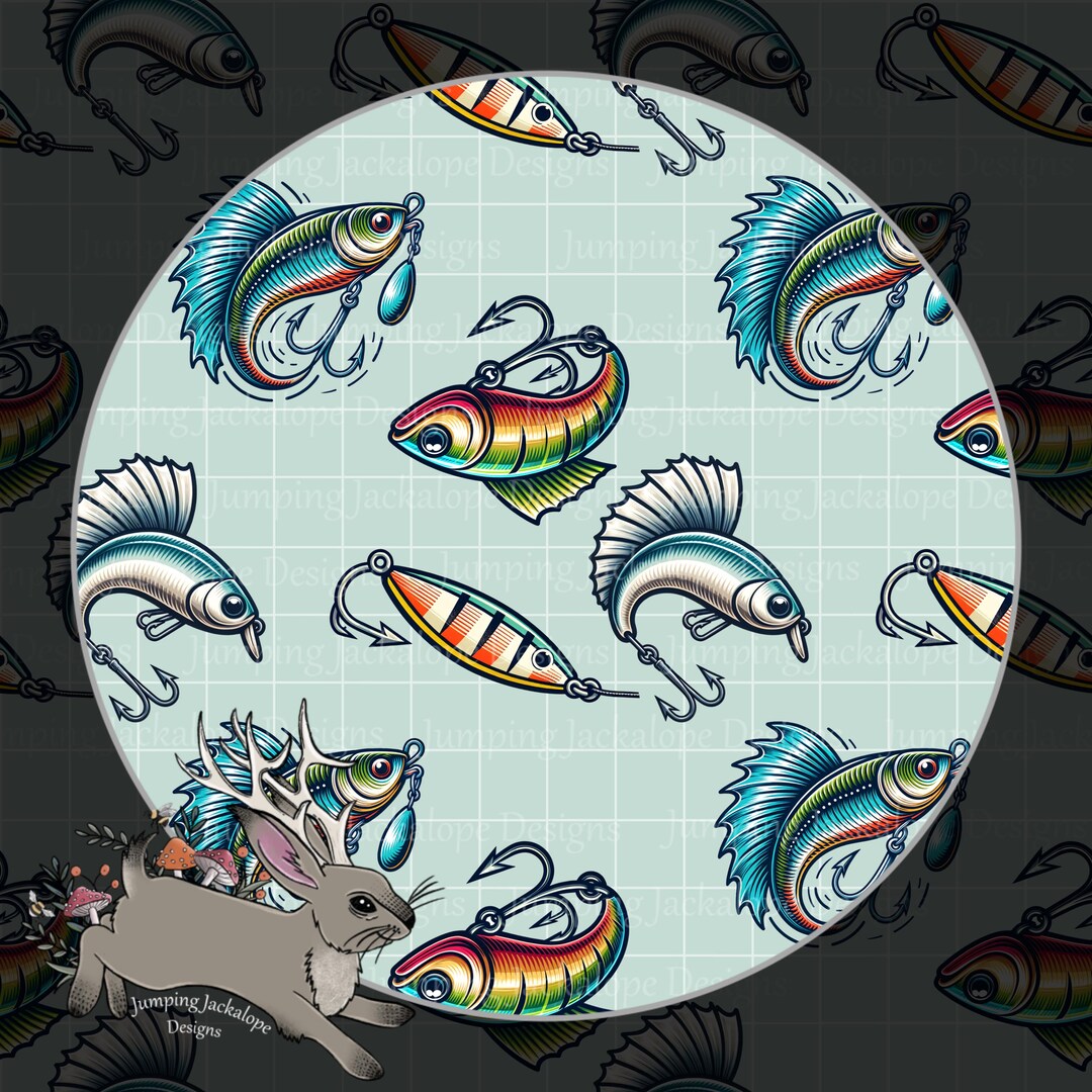 Fishing Lures Seamless File Design for Fishing and Outdoors Fans ...