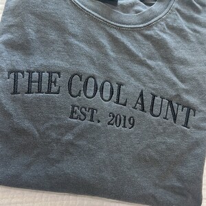 Custom the Cool Aunt Embroidered Comfort Colors Shirt / Aunt Gift ...