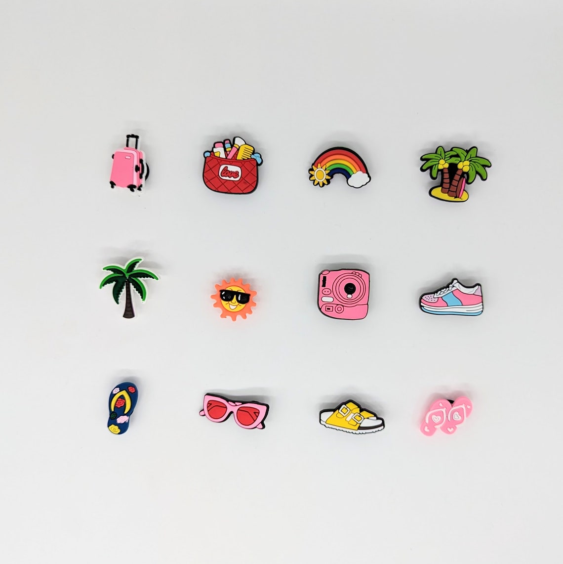 Tropical Holiday Croc Charms Palm Tree Rainbow Sunshine Charms Jibbitz ...