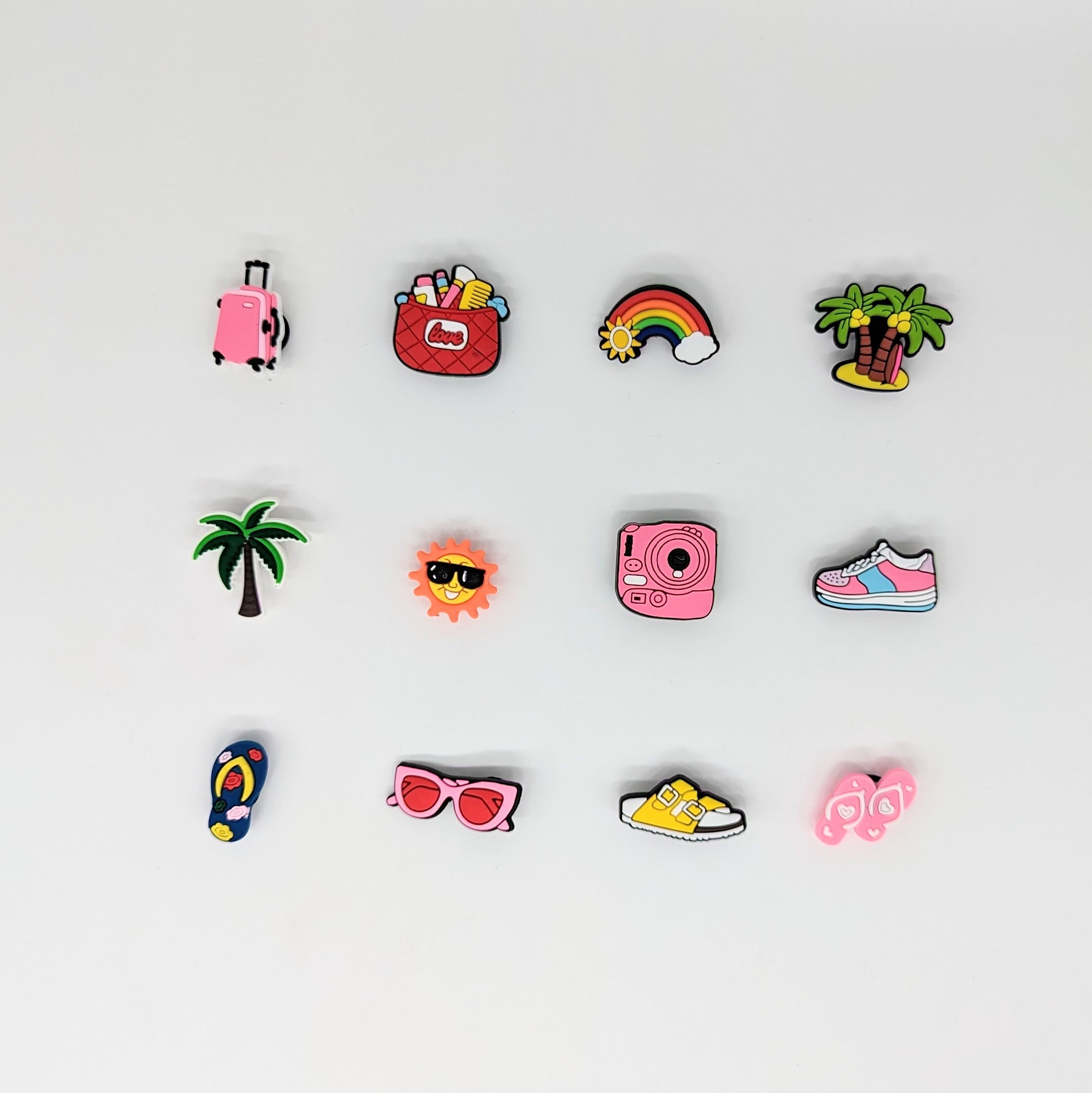 Tropical Holiday Croc Charms Palm Tree Rainbow Sunshine Charms Jibbitz ...