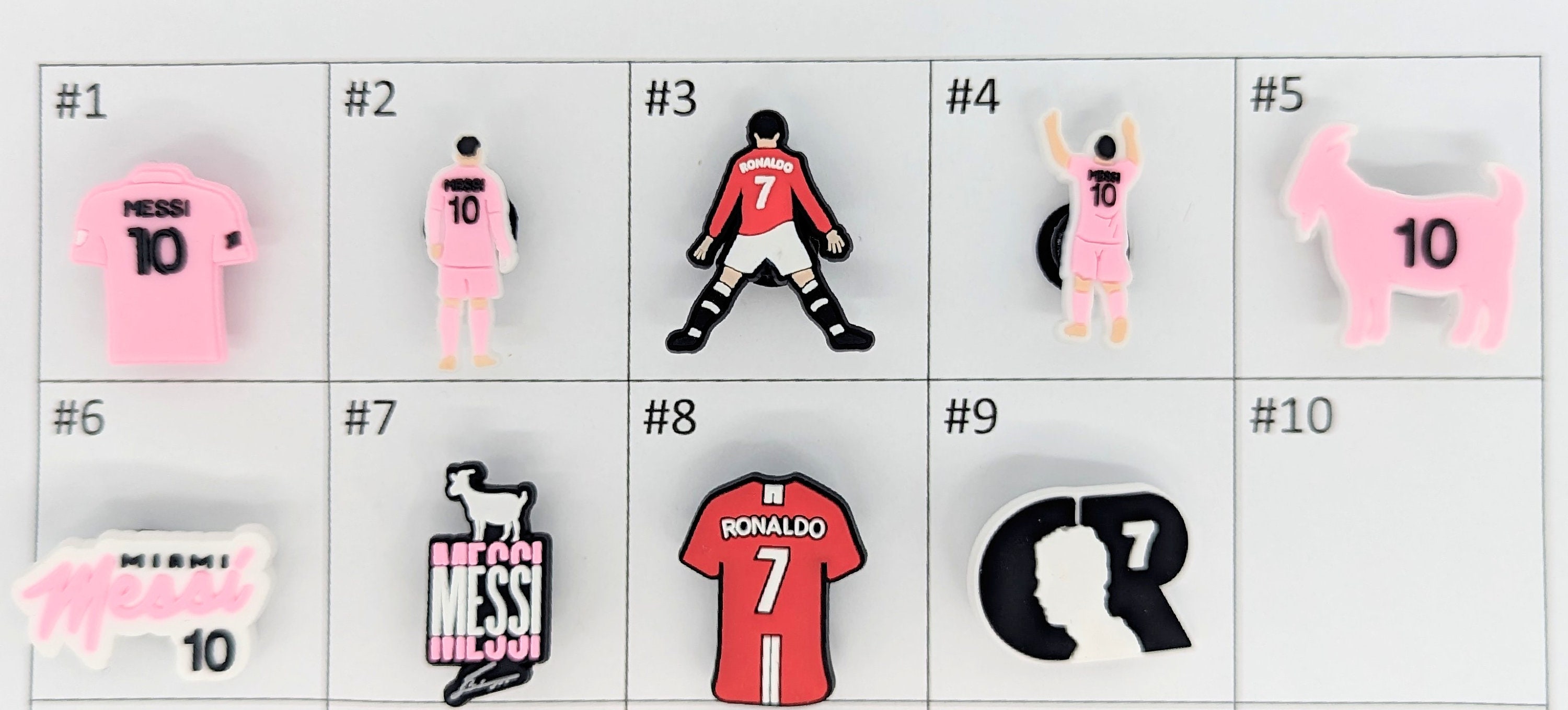 Messi Ronaldo Inspired Shoe Charms Soccer Crocs Charms Jibbitz for ...